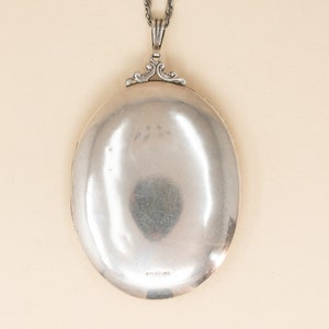 Vintage Sterling Locket, Massive Swan Locket - 1950s Classic Sterling ...