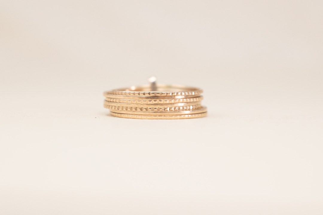 Vintage 10k Multiband Stacking Ring - Vintage 10k 7 Band Instant Stacking Gold Ring - Etsy