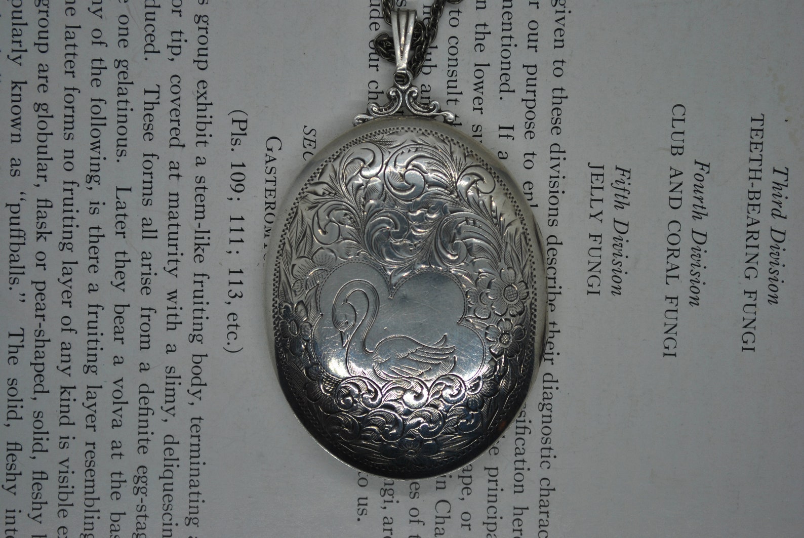 Vintage Sterling Locket Massive Swan Locket 1950s Classic | Etsy