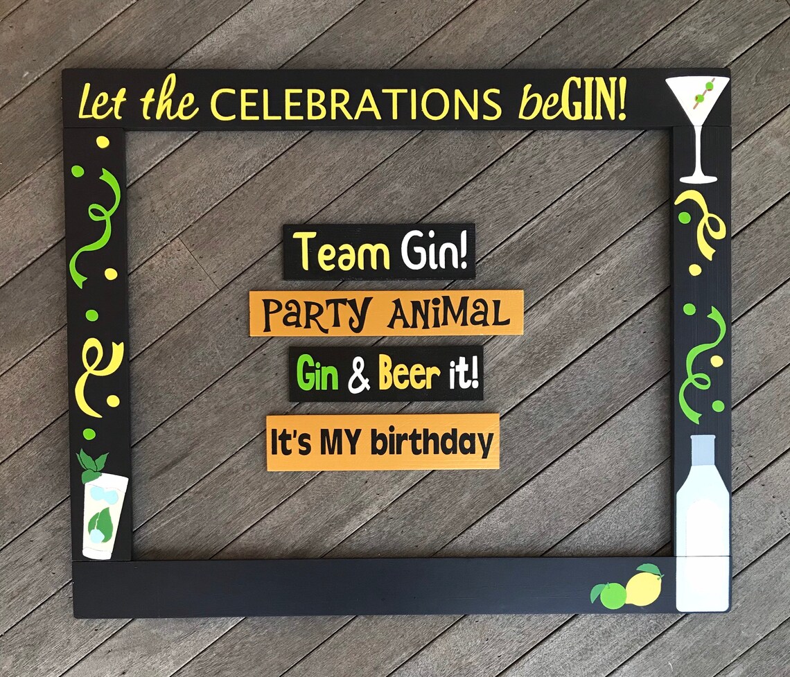 Gin Martini Photo Booth Booze Photo Booth Frame 40th | Etsy