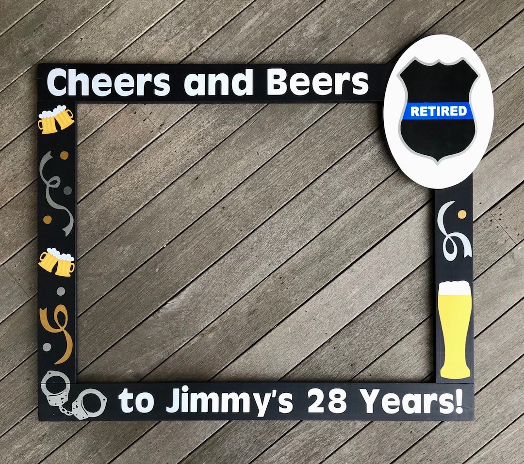 Retirement Party Photo Booth Frame - Police Retirement Party Photo ...