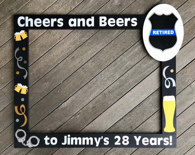 Retirement Party Photo Booth Frame - Police Retirement Party Photo ...