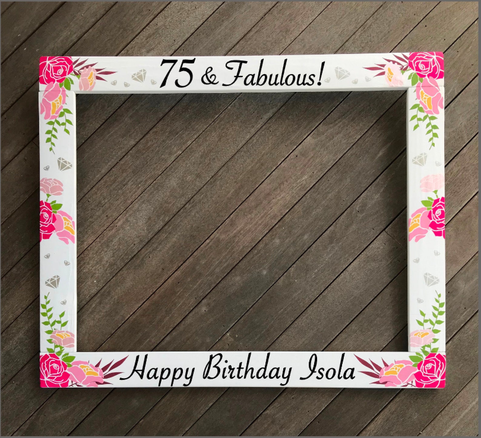 Elegant Flowered Birthday Photo Frame Prop 75th Birthday - Etsy