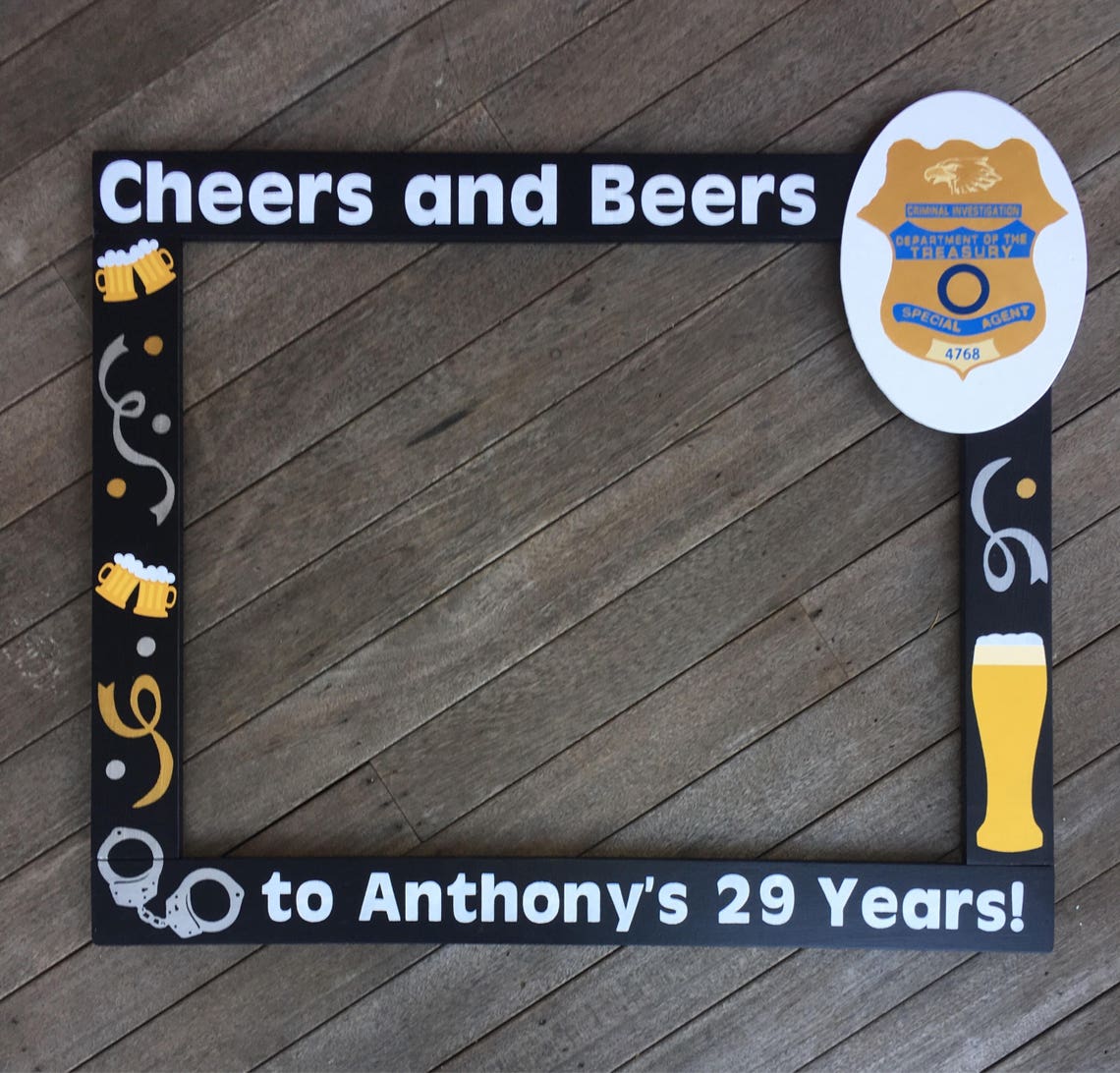 Retirement Party Photo Booth Frame - Police Retirement Party Photo ...