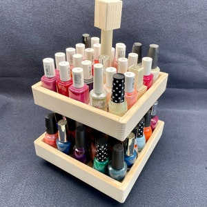 Nail Polish Rotating Storage Organizer - 2 Tier Rotating Table Top Nail ...