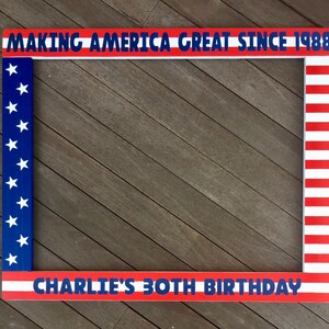 Stripes Birthday Photo Prop - Stars & Stripes Photo Booth Frame - 40th ...