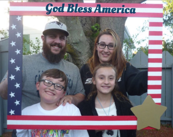 Fourth of July Photo Booth Memorial Day Photo Booth Wood Frame Prop ...
