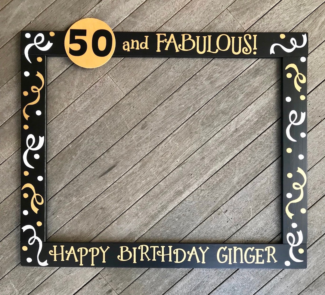 50th Birthday Photo Booth Prop - Fifty and Fabulous Birthday Photo ...