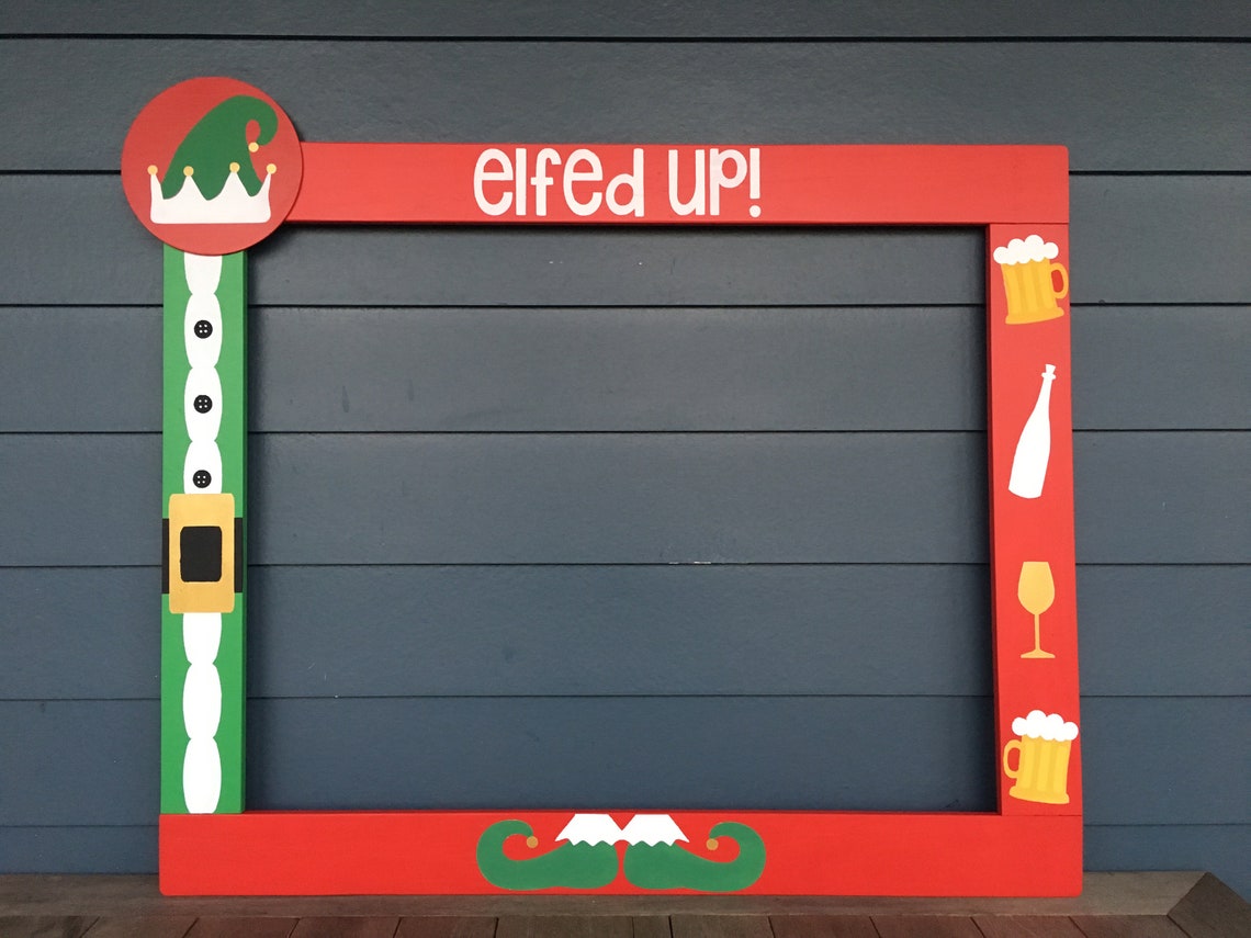 Elfed up Christmas Photobooth Frame Prop Elf Santa Christmas - Etsy