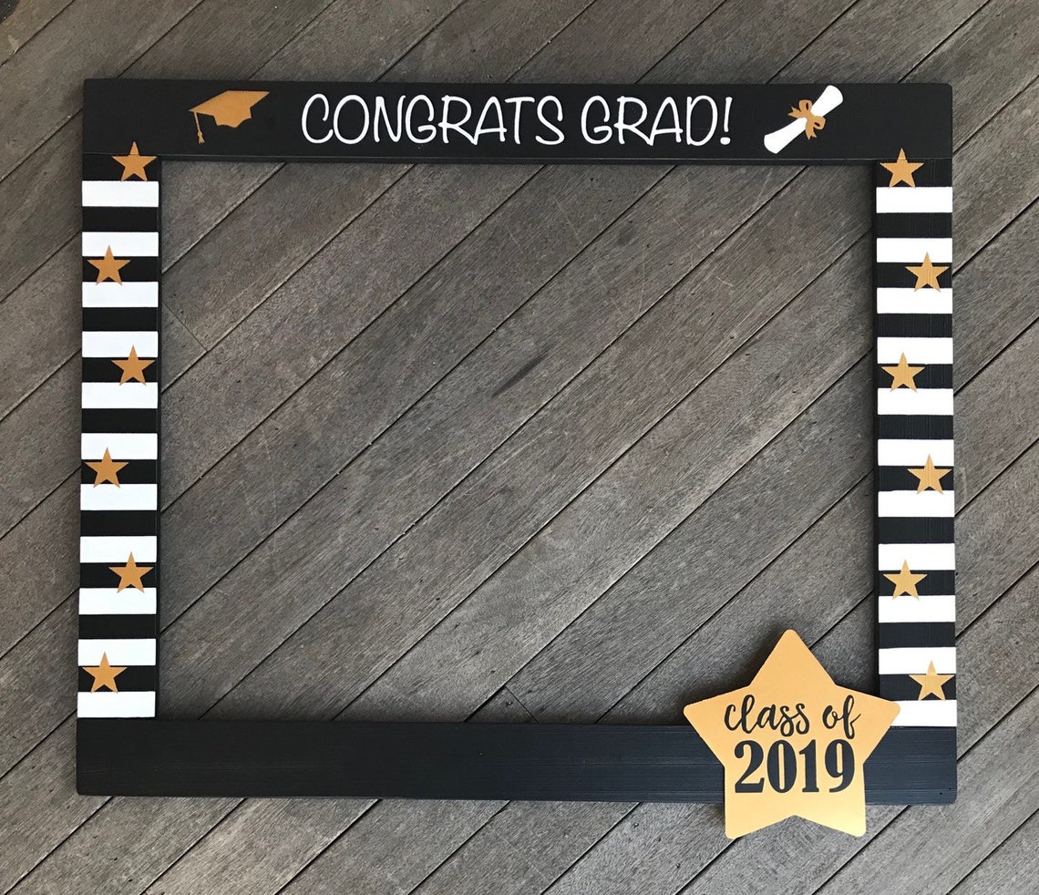 Grad Stripes Photo Booth Frame Graduation Frame Prop Photo - Etsy