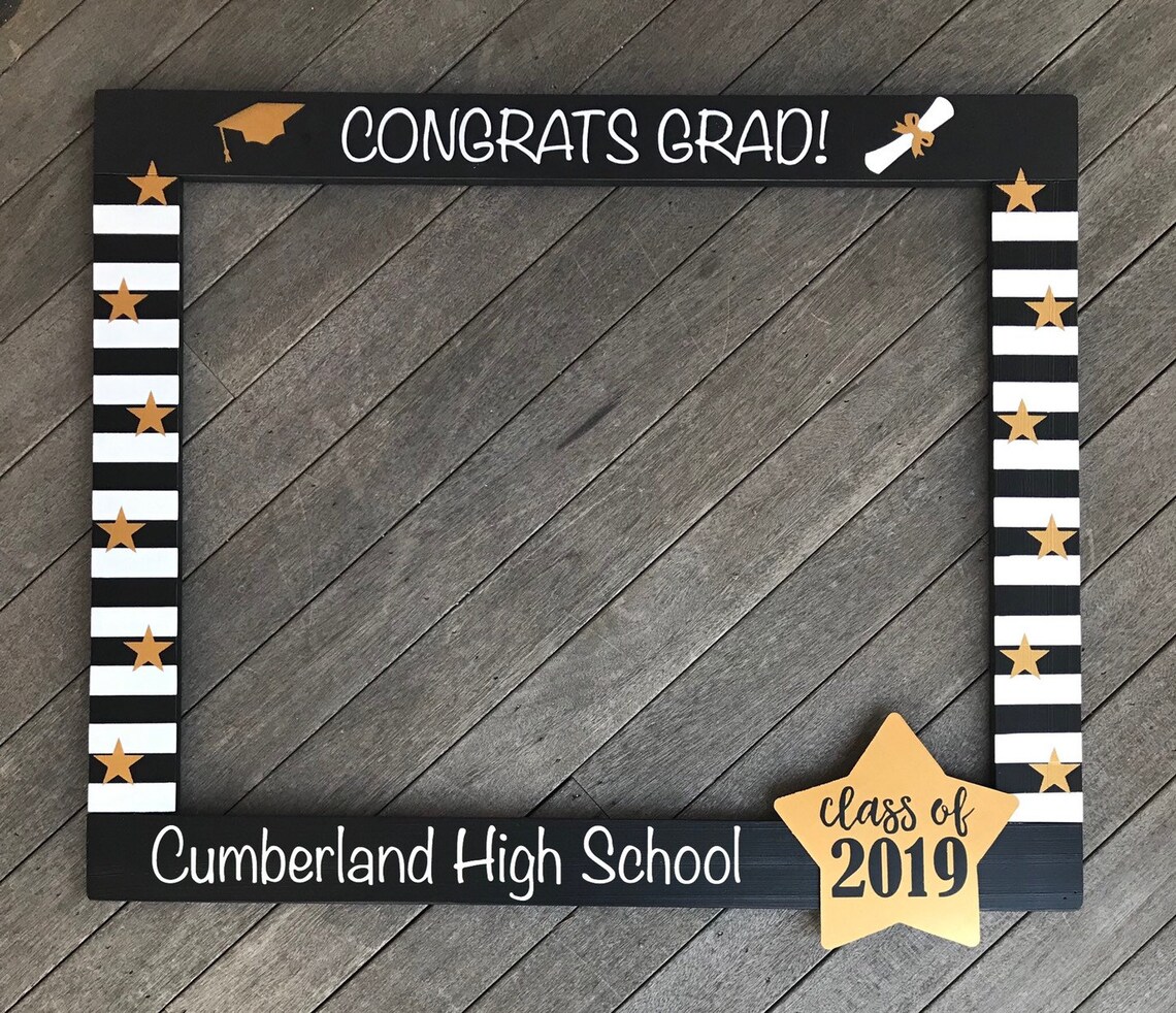 Grad Stripes Photo Booth Frame Graduation Frame Prop Photo - Etsy