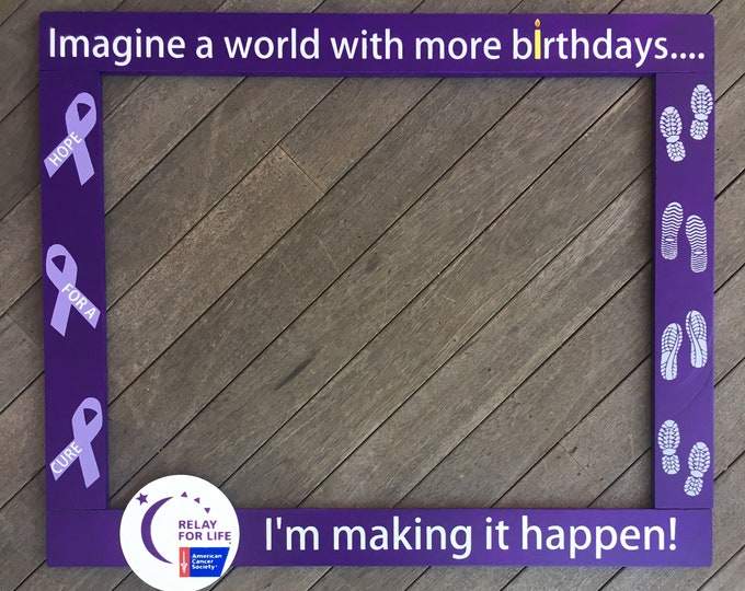 Relay for Life Photo Booth Frame - Fundraiser Wood Photo Prop - Breast ...