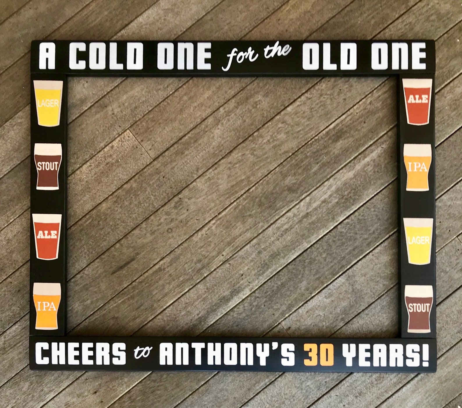 BEER Photo Booth Frame Prop Cheers and Beers Frame 30th - Etsy