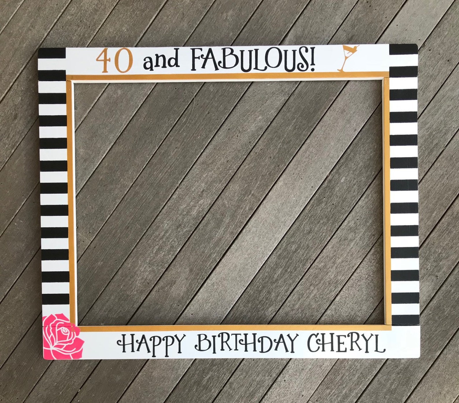 Stripes Birthday Photo Prop - Stars & Stripes Photo Booth Frame - 40th ...
