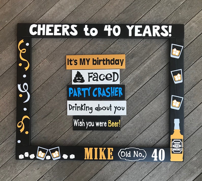 Whiskey Birthday Photobooth Booze Photo Booth Frame 40th | Etsy