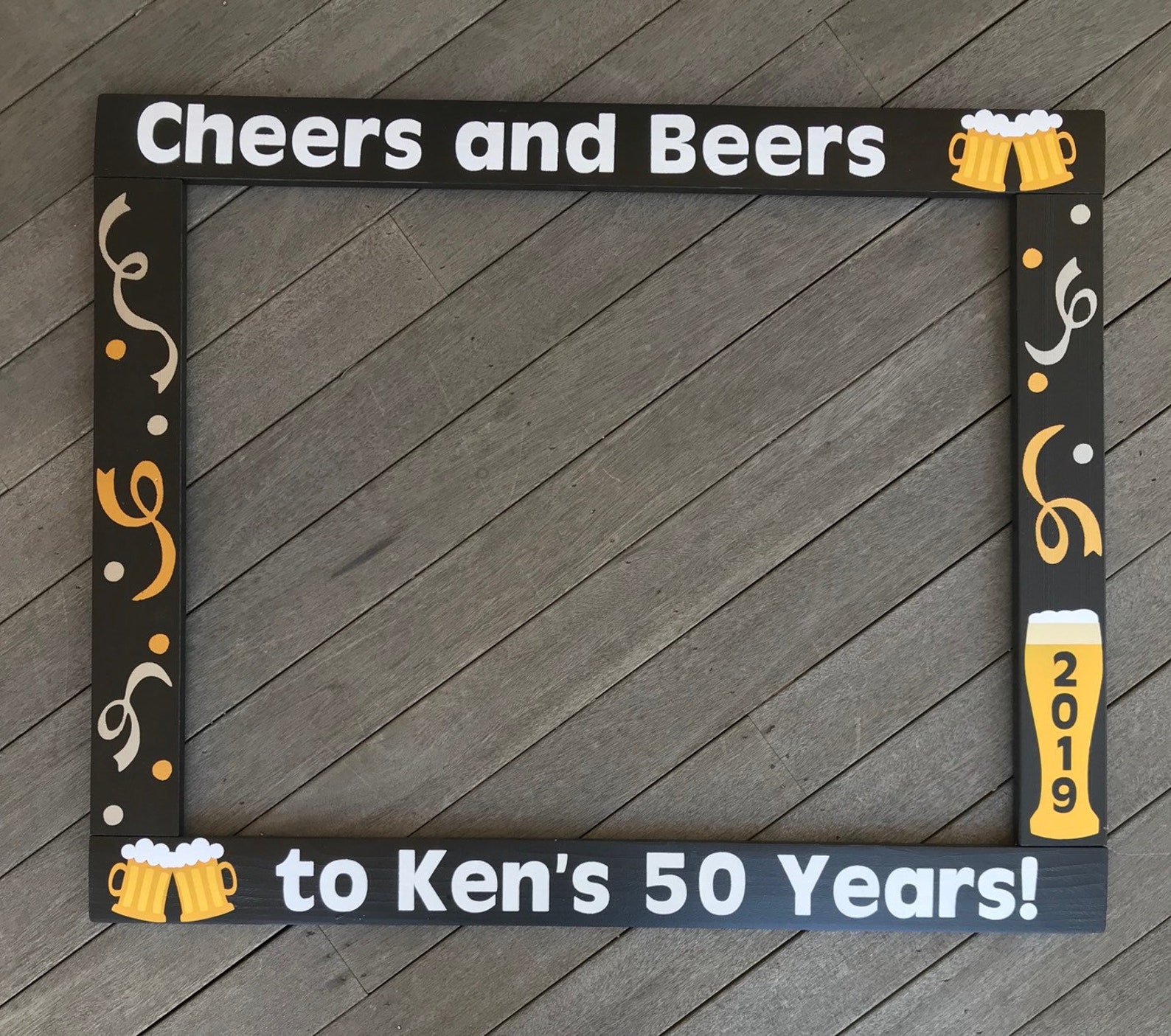 BEER Photo Booth Frame Prop Cheers and Beers Frame 30th - Etsy