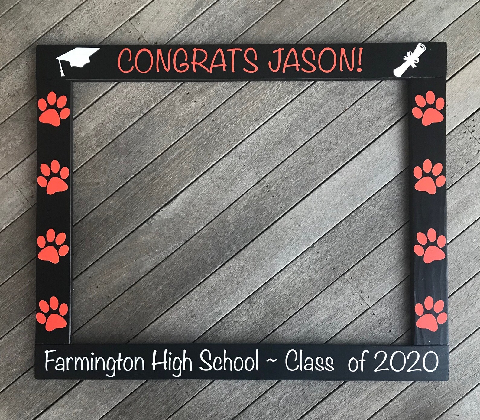 Grad Stripes Photo Booth Frame Graduation Frame Prop Photo | Etsy