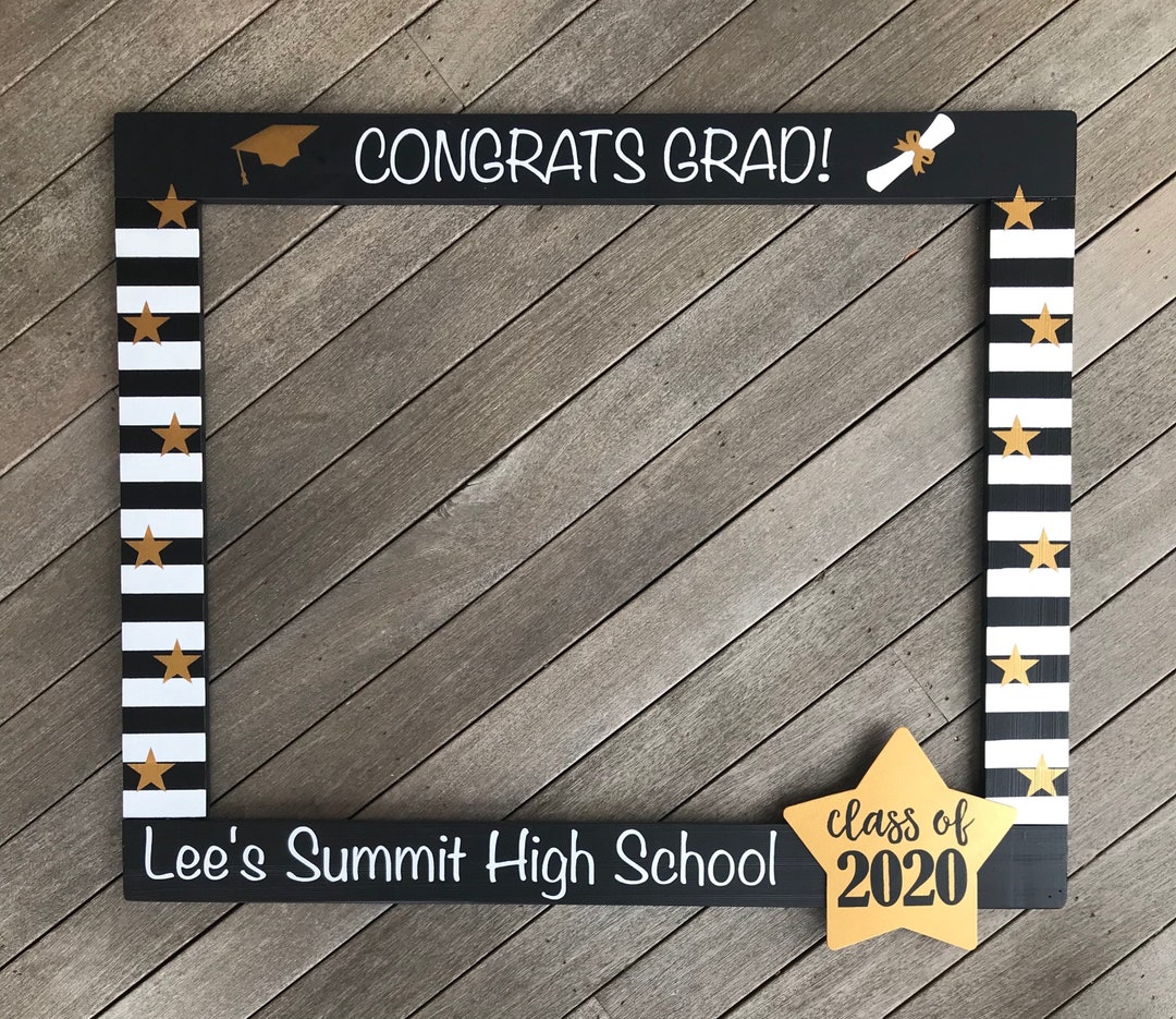 Grad Stripes Photo Booth Frame - Graduation Frame Prop - Photo Booth ...