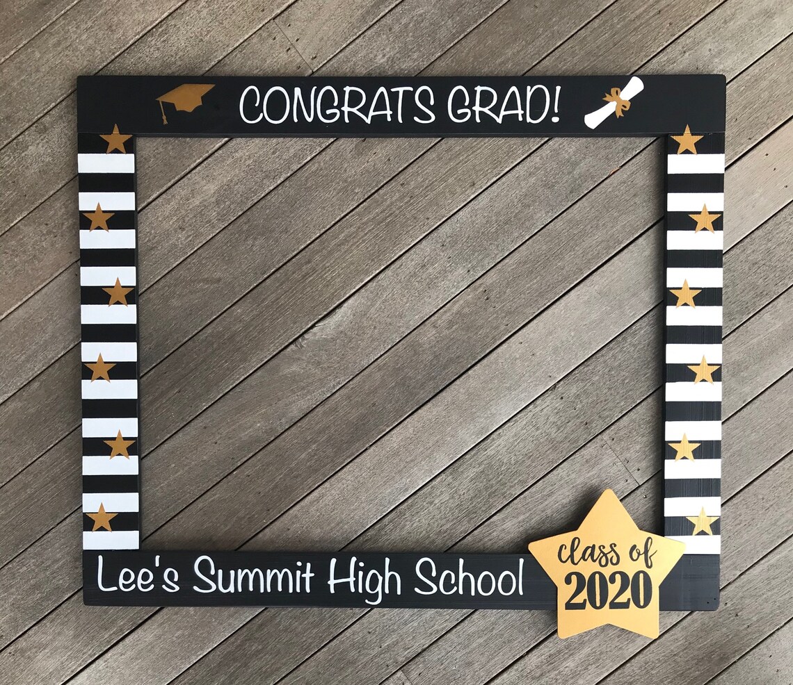 Grad Stripes Photo Booth Frame Graduation Frame Prop Photo | Etsy