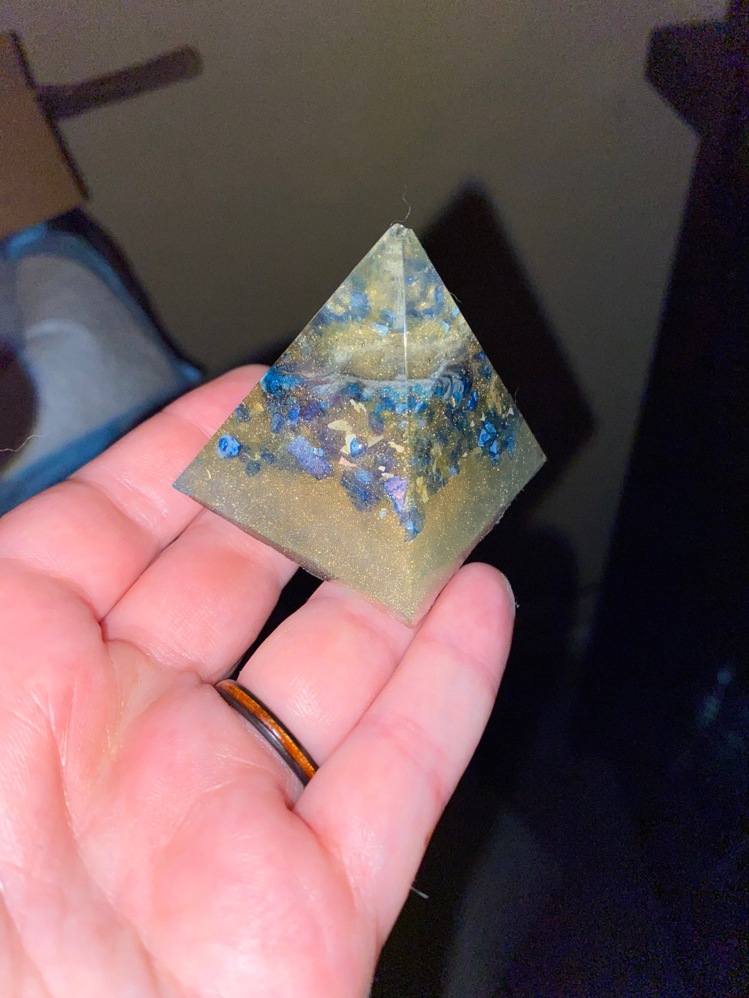 Little Blue and Gold Glitter Triangle - Etsy