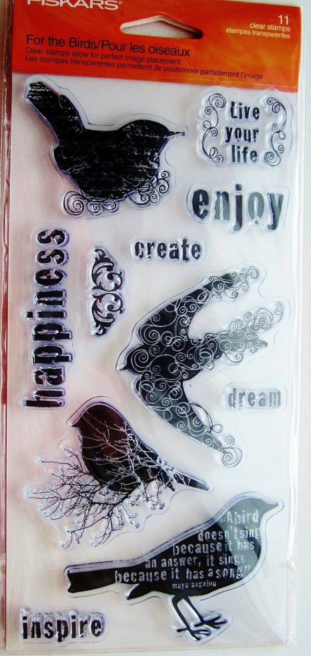 For the Birds Clear Acrylic Bird Stamp Set by Fiskars Stamps - Etsy
