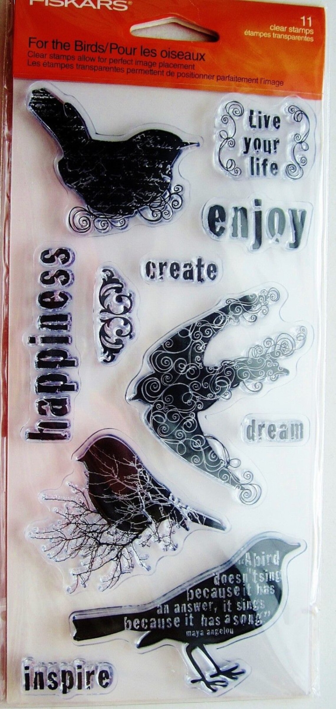 For the Birds Clear Acrylic Bird Stamp Set by Fiskars Stamps - Etsy