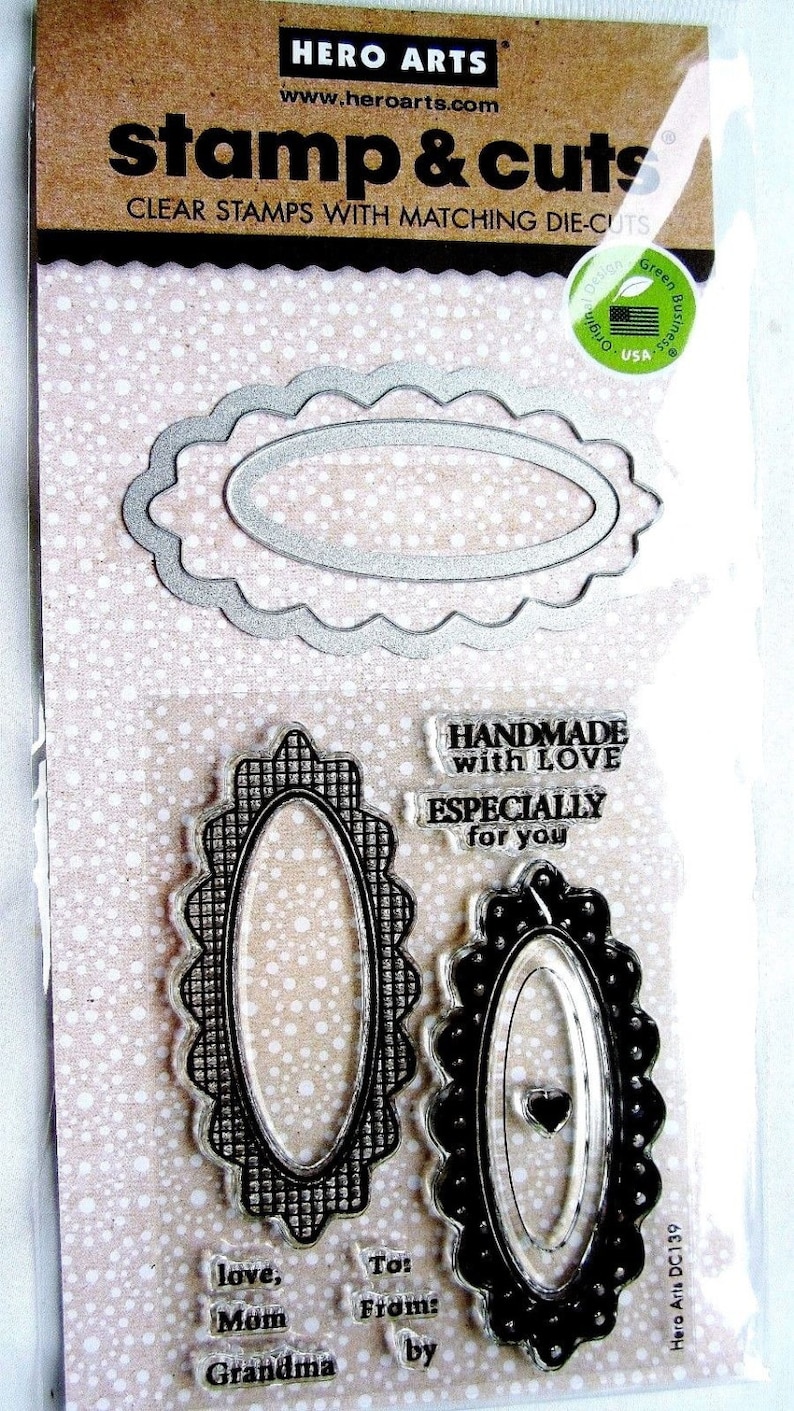 Handmade Tags & Frames Hero Arts Clear Stamp and Cut Die Set DC139 NEW ...