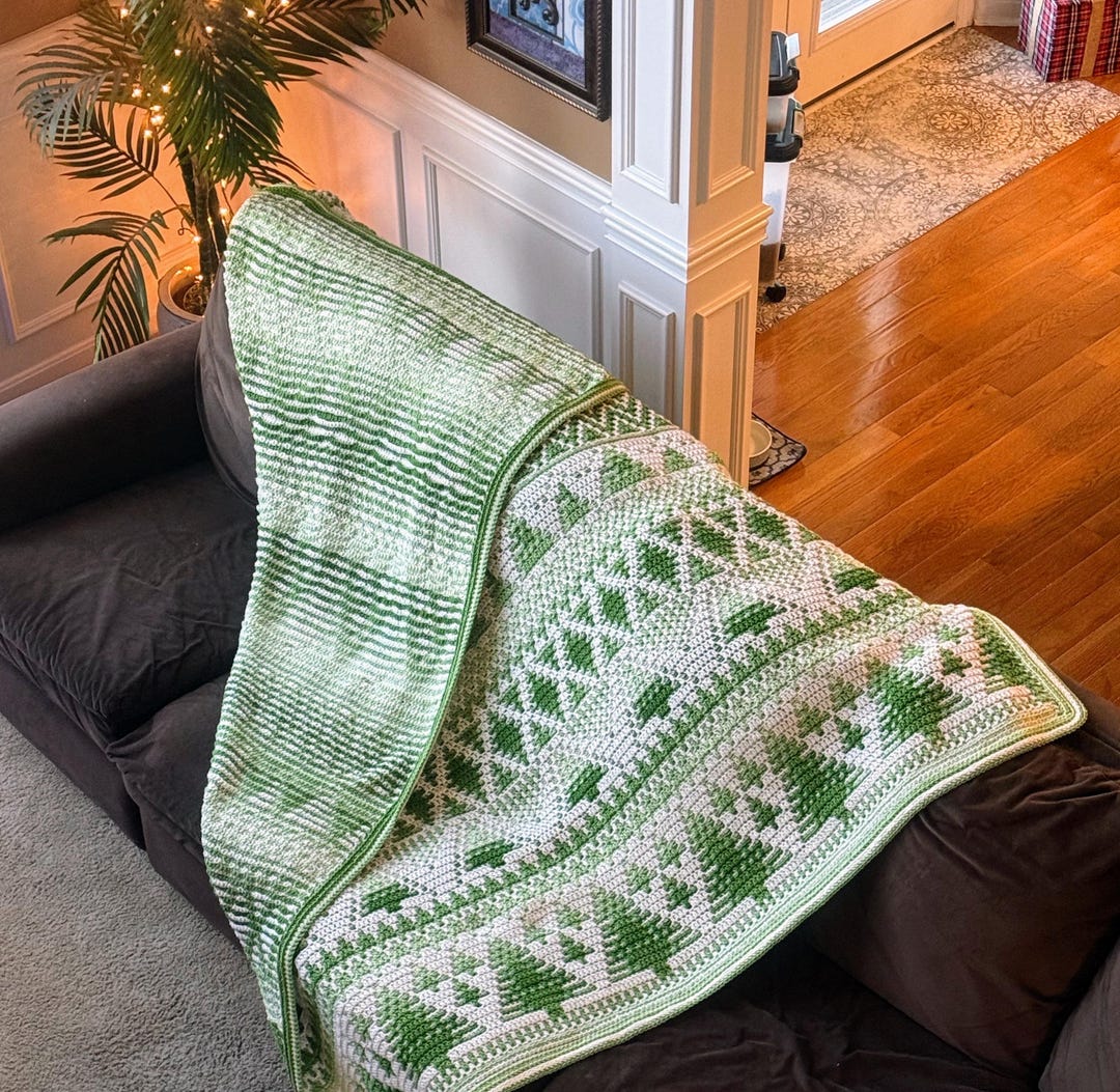 Sholach Mosaic Pattern Hand Crocheted Afghan - Etsy