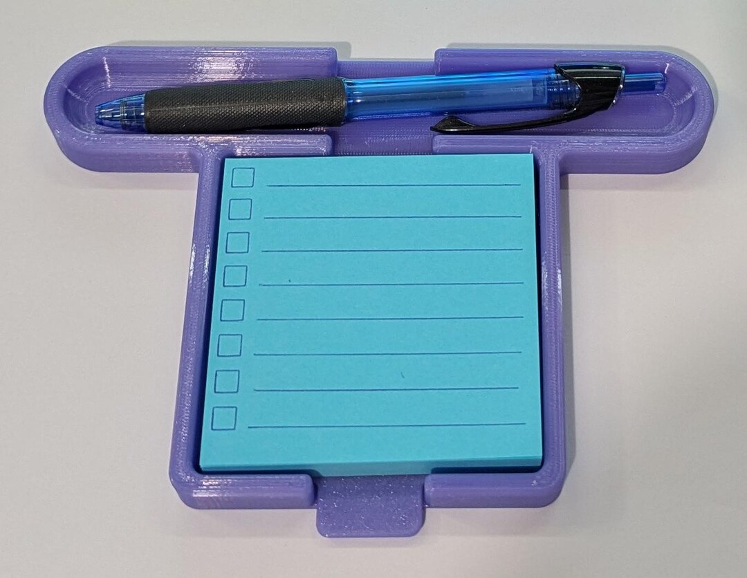 Custom Made Sticky Note & Pen Tray With Checklist Stencil - Choose From ...