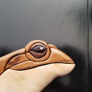 Natural Wood Frog Intarsia | Etsy