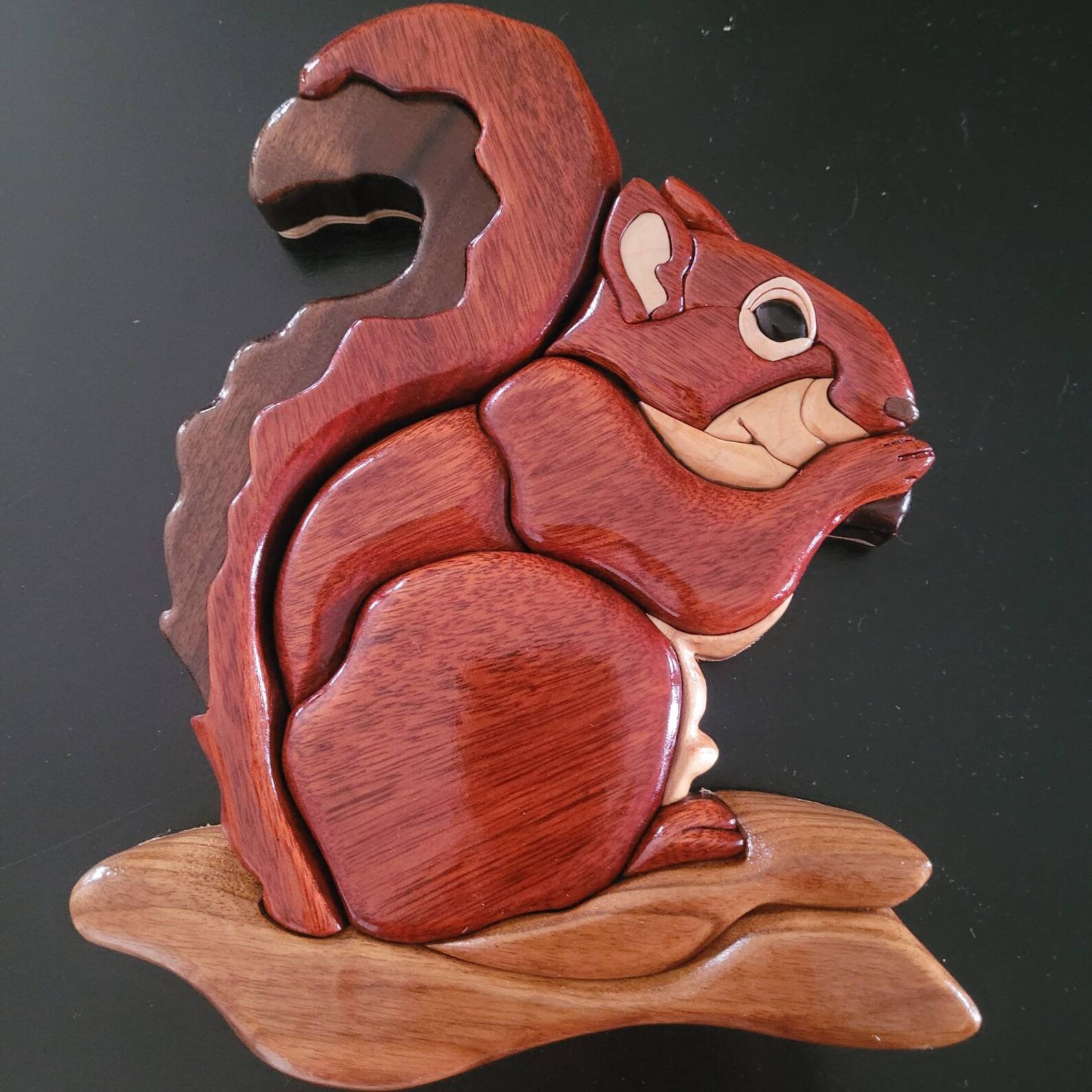 Blood Wood Squirrel Intarsia | Etsy