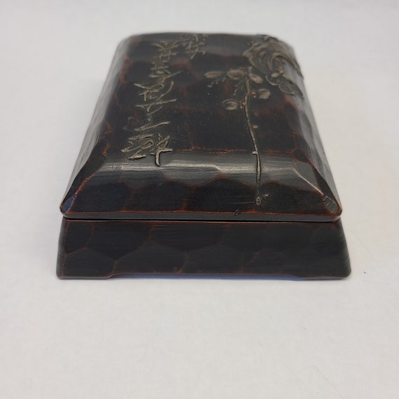 Vintage Asian Wood Carved Rectangular Trinket Box wit… - Gem