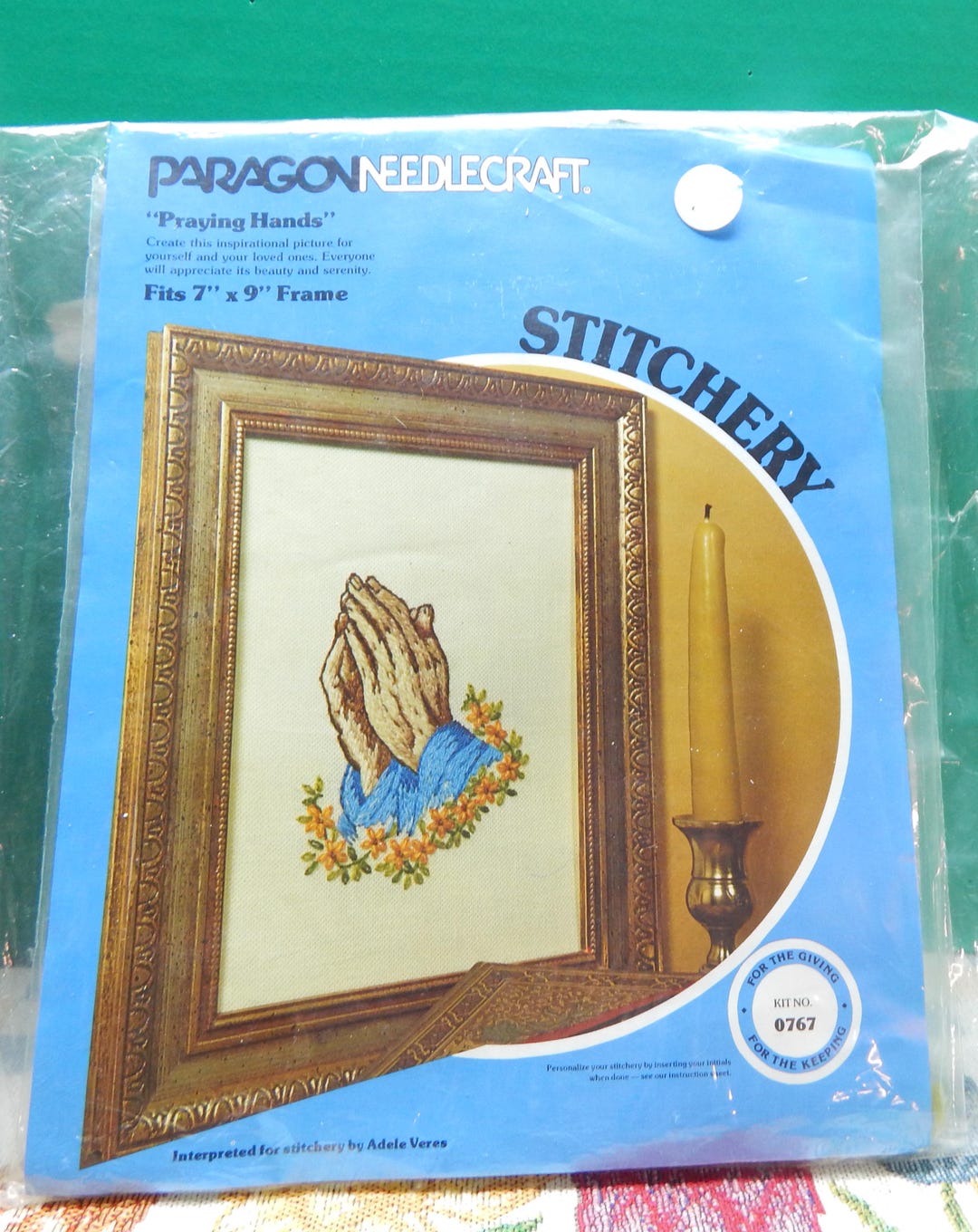 Crewel Kit Paragon Needle Craft Praying Hands 7 by 9 Vintage 1978 Good ...
