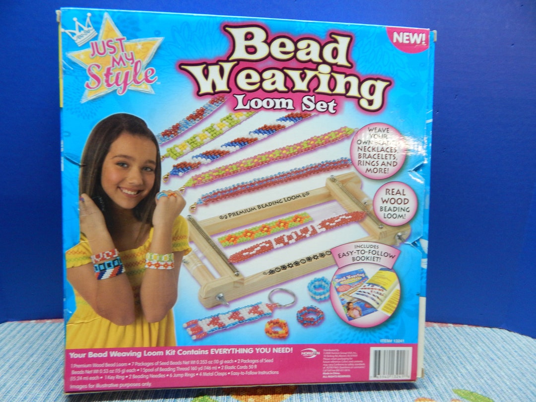 Bead Weaving Loom Set in Original Box With Seed Beads, Thread, Cord ...