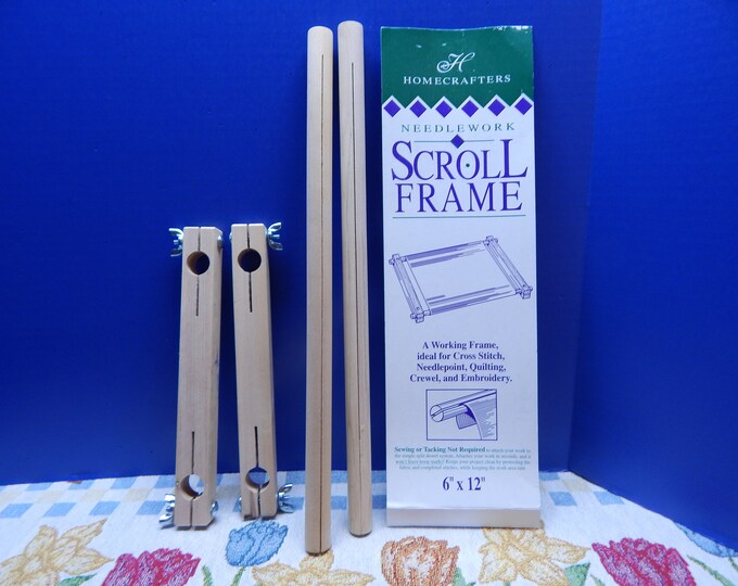 Scroll 6" X 12" Stretcher Frame Needlework Adjustable Wood With Wing ...