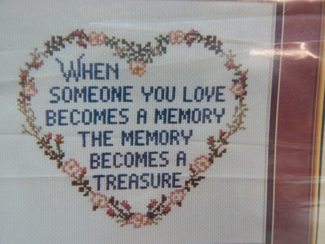 Heart Memory Cross Stitch Stamped Kit Patty Ann Creationsnip 11 X 14 ...