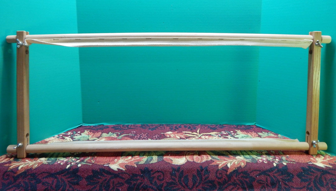 Reduced Scroll Stretcher Frame Needlework Adjustable Approx. 27" X 10 ...