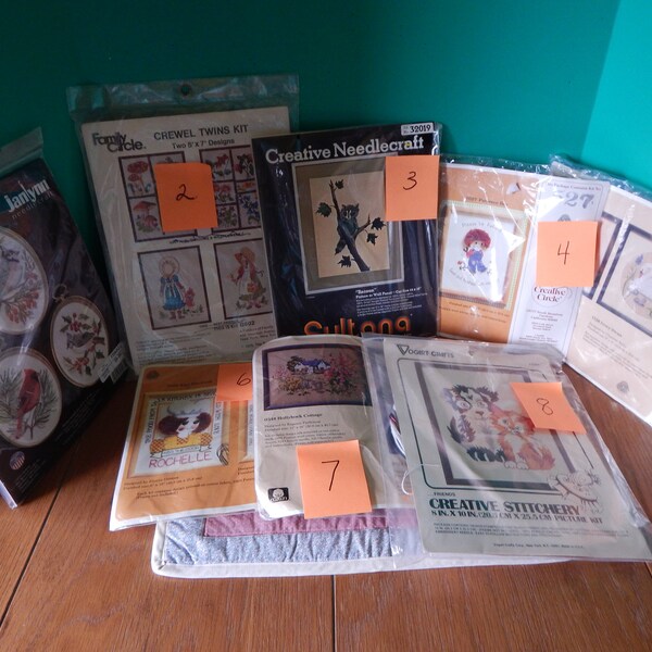 Crewel Embroidery Kits Vintage - Etsy