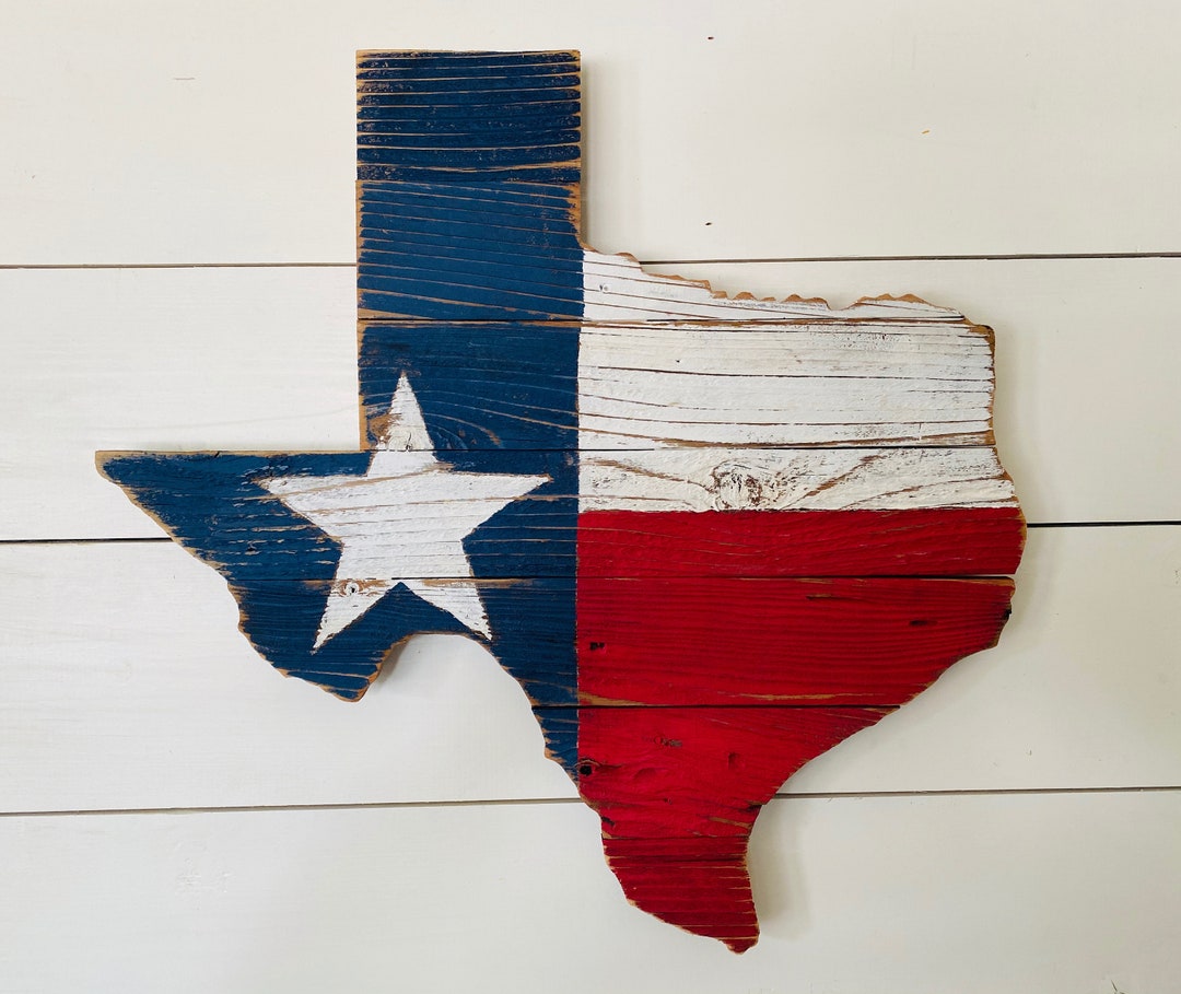 Rustic Wood Texas Flag Sign in the Shape of Texas - Etsy