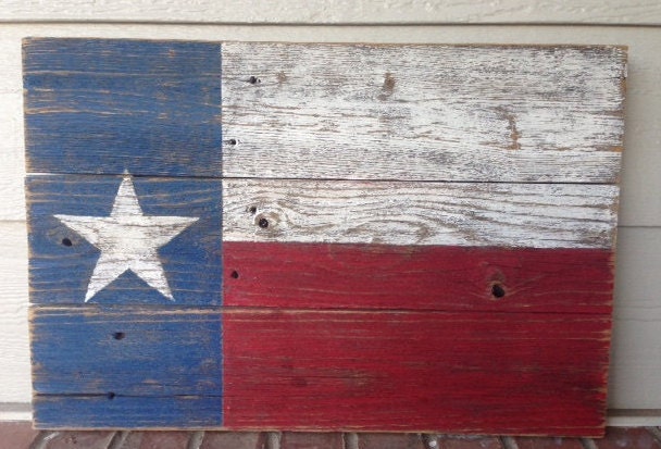Rustic Wood Texas Flag