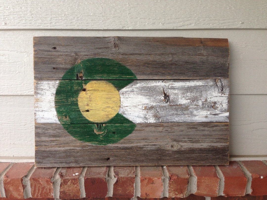 CSU Rustic Wood Colorado Flag Sign - Colorado State University - Etsy