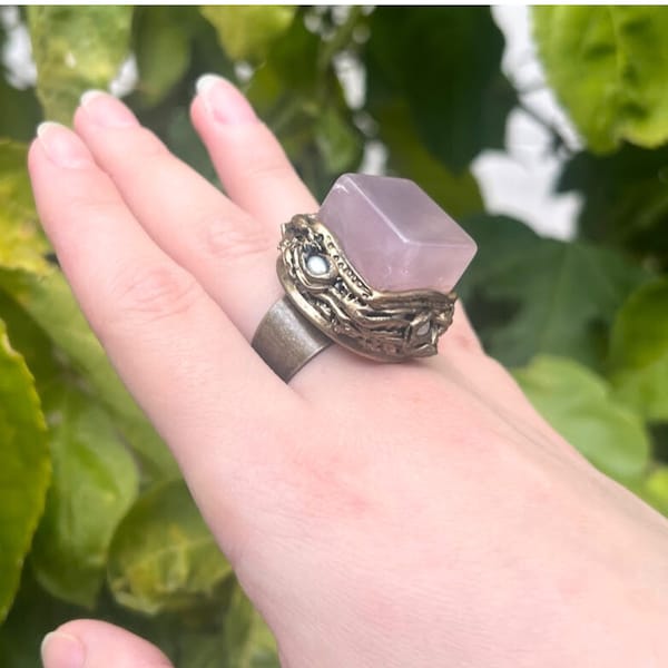 Rose Quartz Ring - Etsy