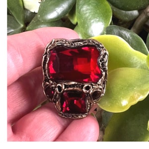 Blood Red Large Ring, Huge Bold Oversize Ring, Extravagant Statement ...