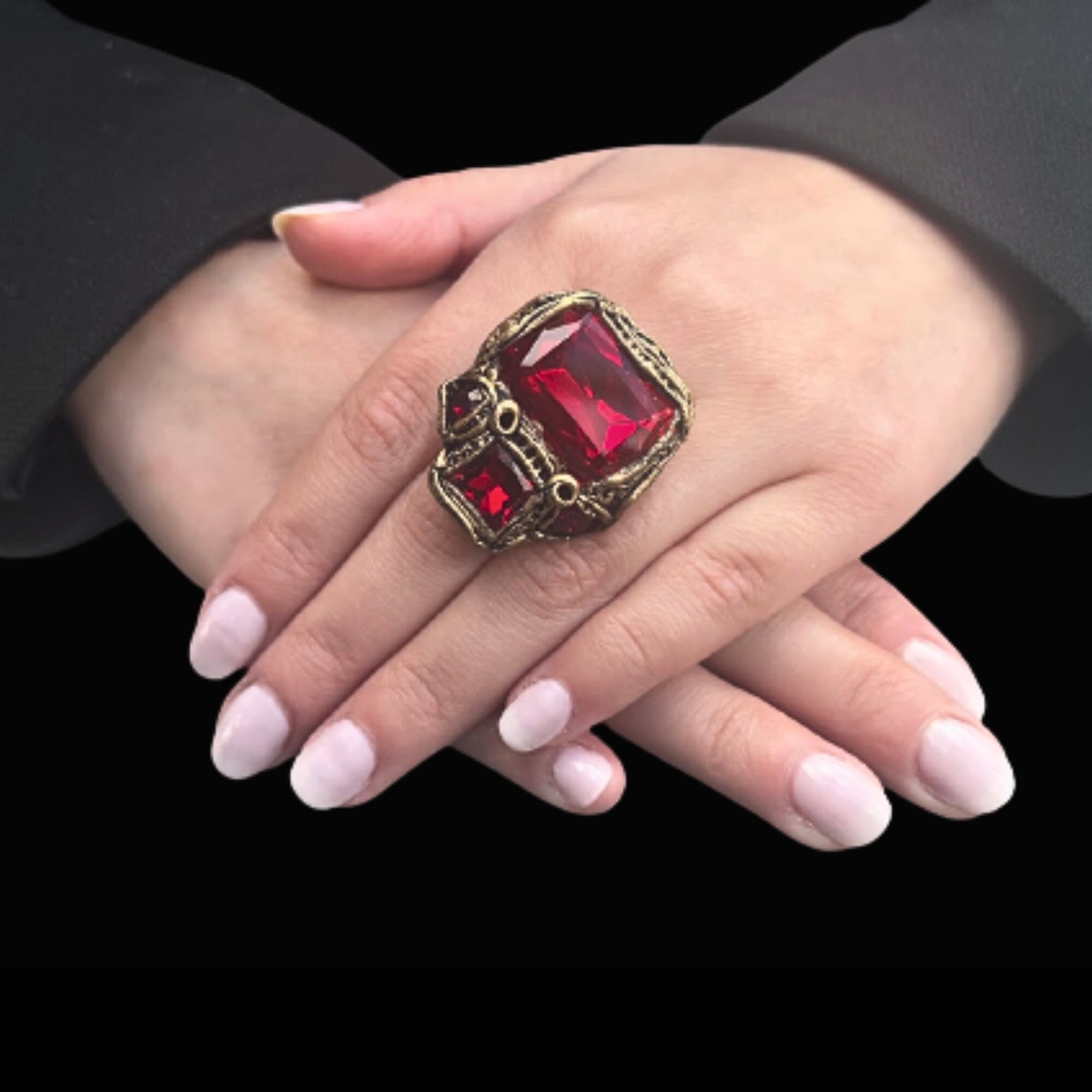 Blood Red Large Ring, Huge Bold Oversize Ring, Extravagant Statement ...