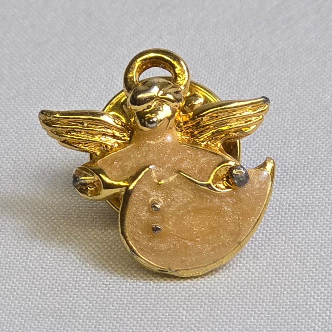 Vtg Ballou Reg'd Lapel Pin/brooch, Gold Tone Metal- Sparkly Cream ...