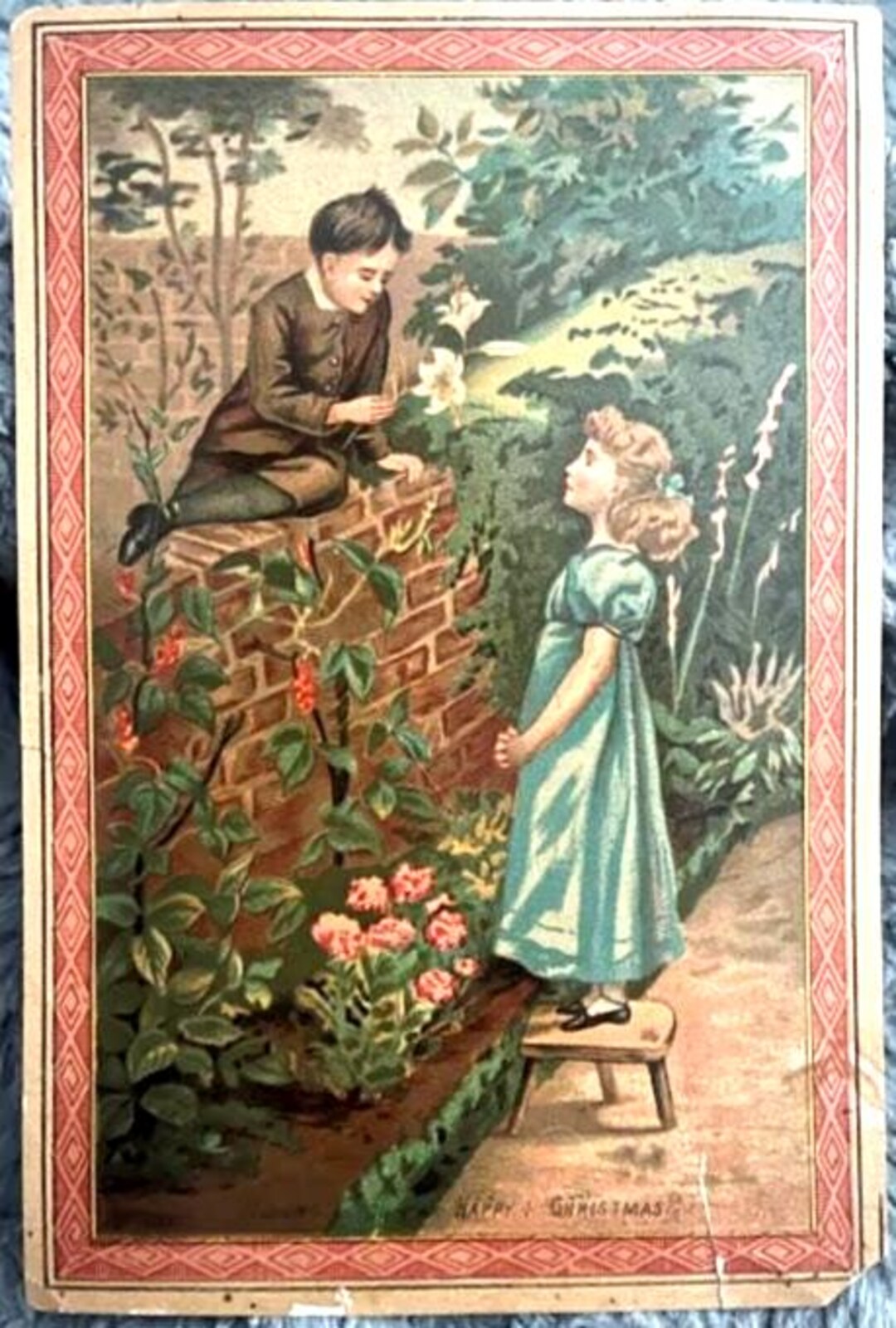 Victorian Era Christmas Trading Card – Wishing You a Happy Christmas - Etsy