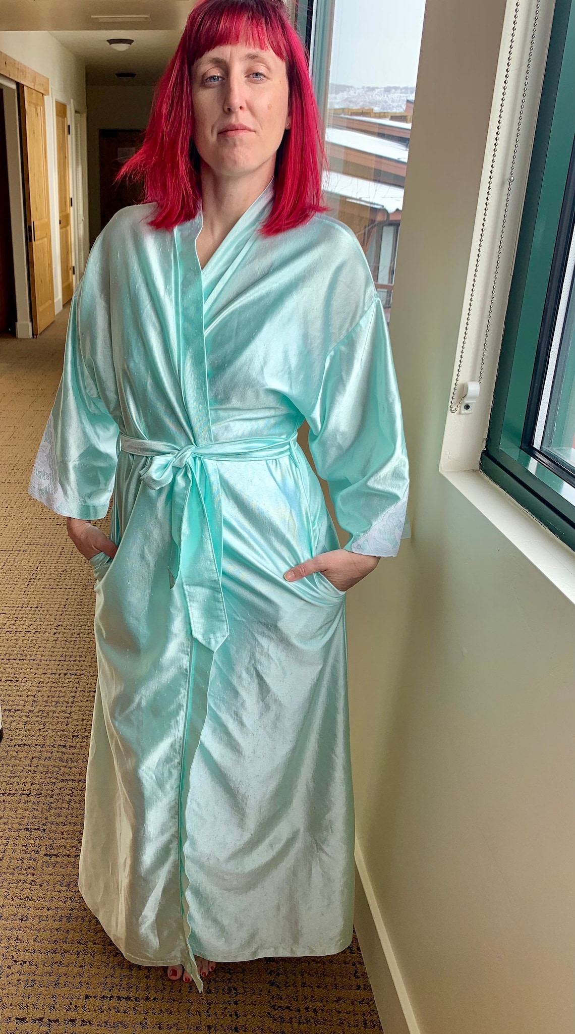 Vintage That Look Blue Slip and Robe Set • Silky Blue Slip • Vintage ...