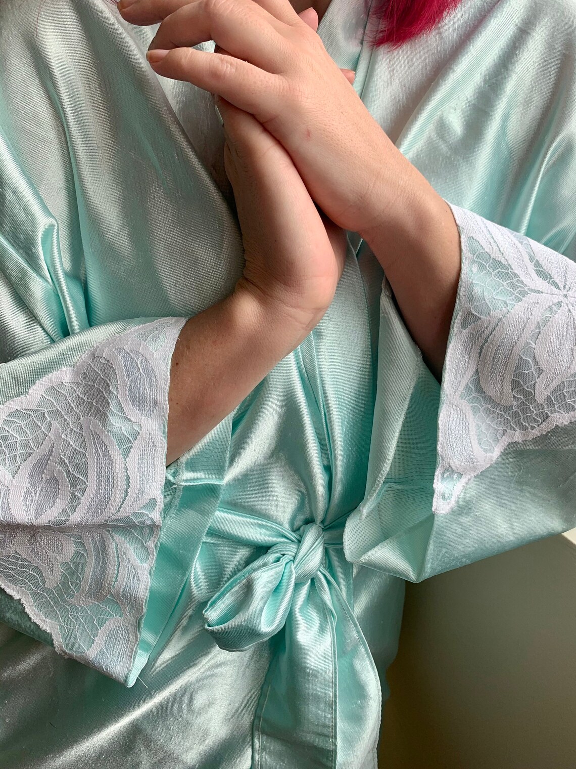 Vintage That Look Blue Slip and Robe Set • Silky Blue Slip • Vintage ...