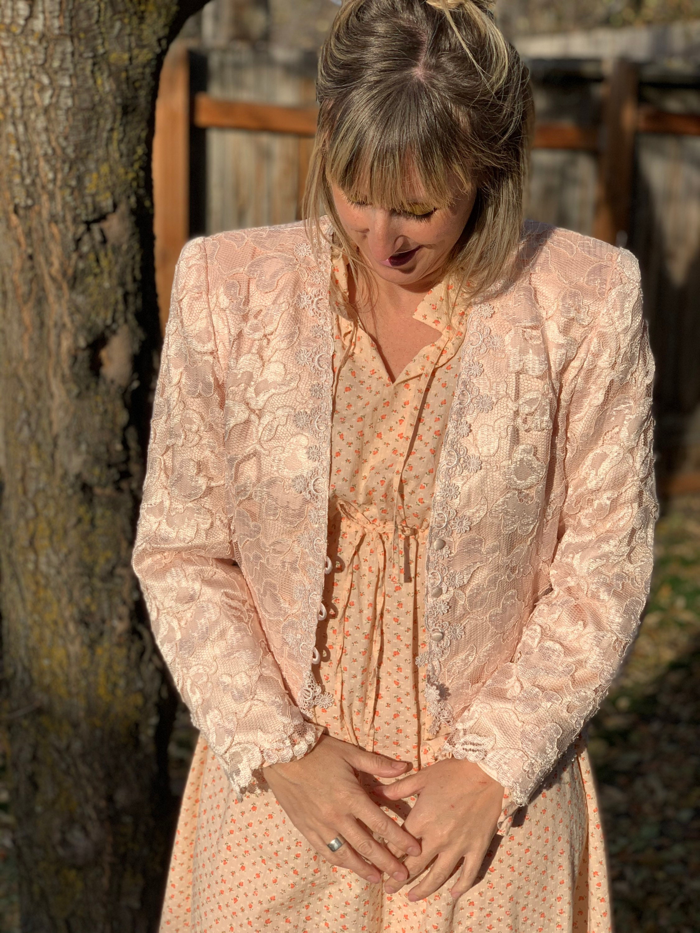 Lace Jacket • Vintage Jacket • Pink Lace Jacket • Formal Jacket • Fall ...