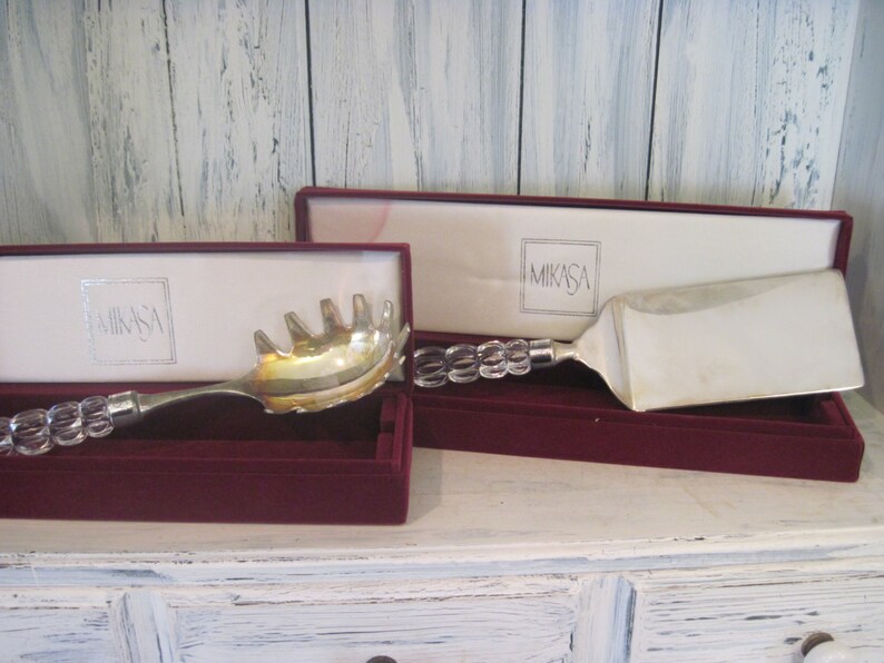 Vintage Mikasa Crystal Wedding Cake Server in Its Original Red | Etsy